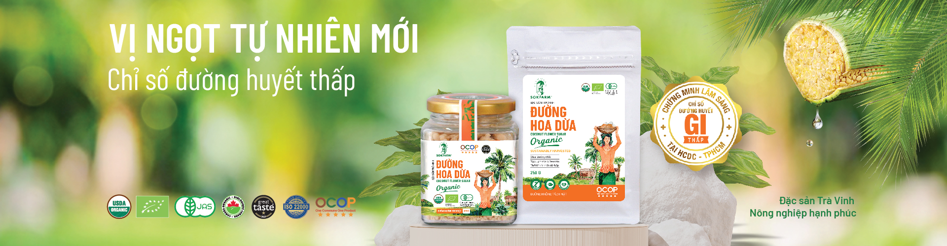 Đường hoa dừa organic Sokfarm