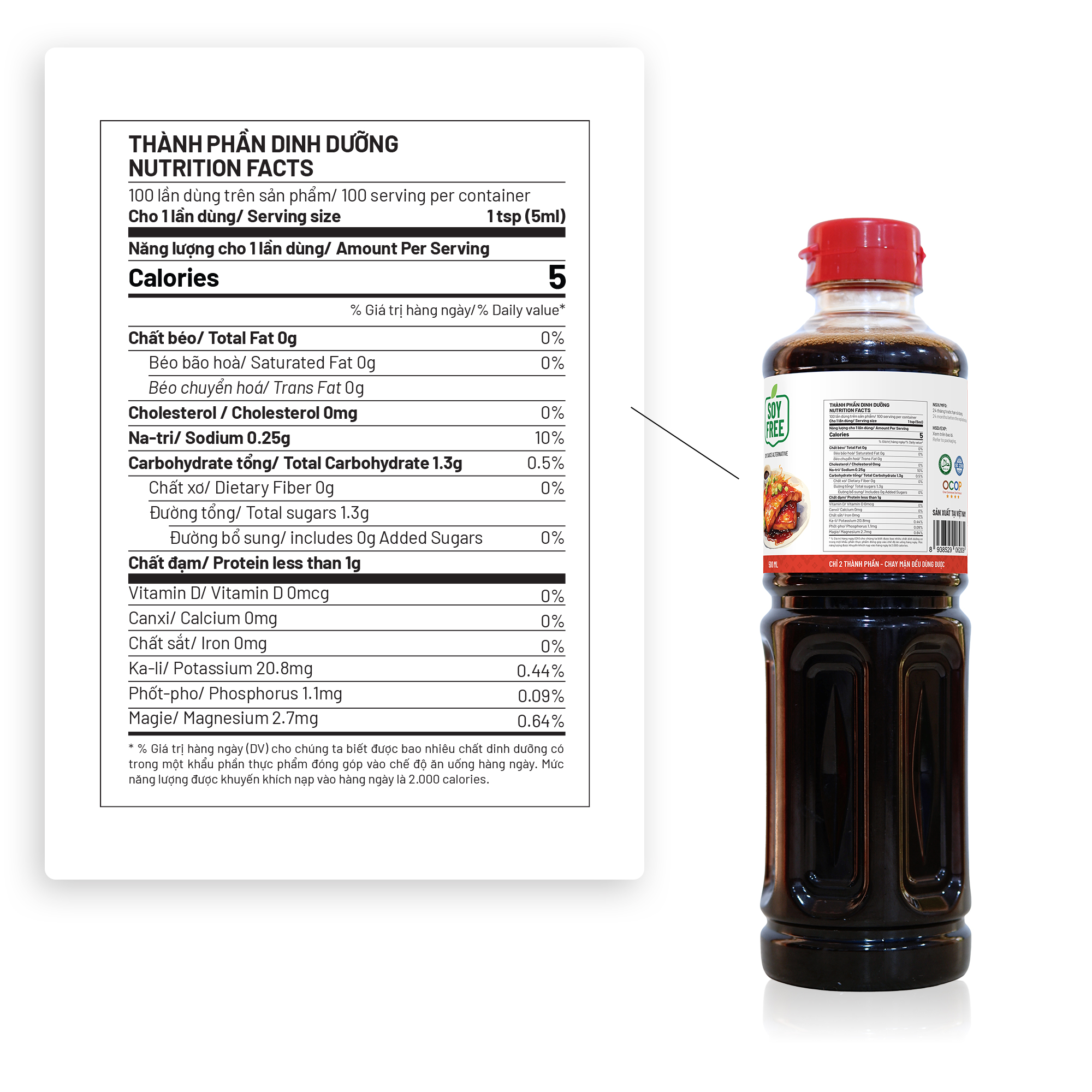 Nước tương mật hoa dừa organic Sokfarm - Dòng nguyên bản